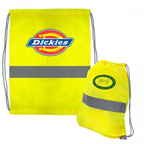 Custom Reflective Polyester Drawstring Backpacks