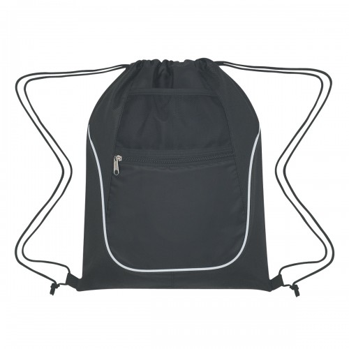 Custom Polyester Drawstring Sports Pack With Dual Pockets