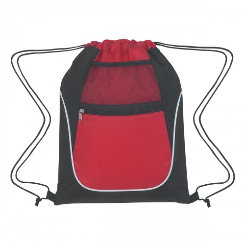 Custom Polyester Drawstring Sports Pack With Dual Pockets
