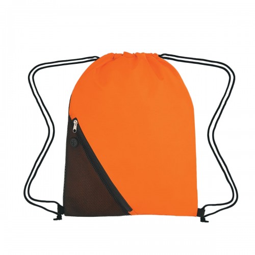 Custom Sports Pack with Mesh Pocket Polyester Drawstring Bags