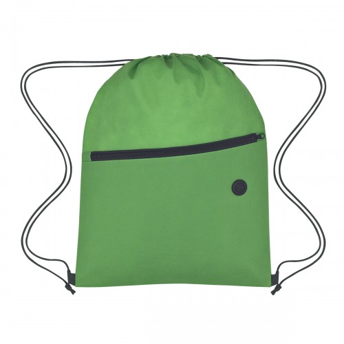 Customized Non-Woven with Front Zipper Polypropylene Drawstring Bags