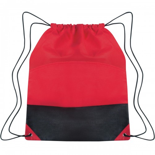 Personalized Drawstring Bags - Non-Woven Two-Tone Polypropylene