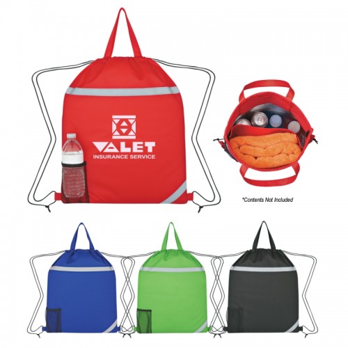 Customized Reflecto-Insulated Polypropylene Drawstring Backpacks