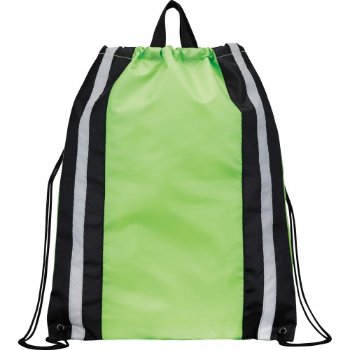 Custom Reflective Polyester Drawstring Cinch Backpacks