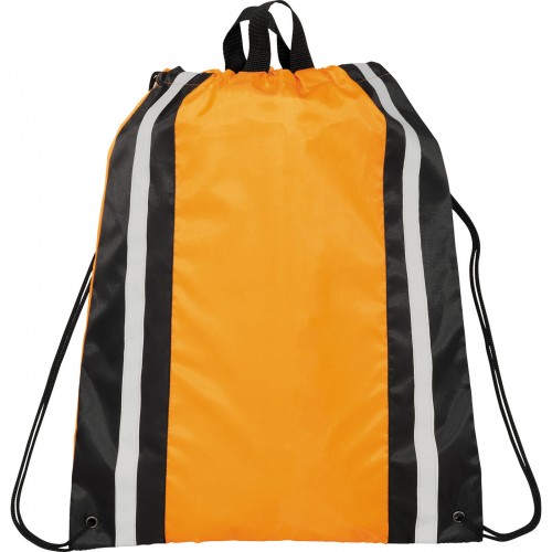Custom Reflective Polyester Drawstring Cinch Backpacks