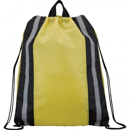 Custom Reflective Polyester Drawstring Cinch Backpacks