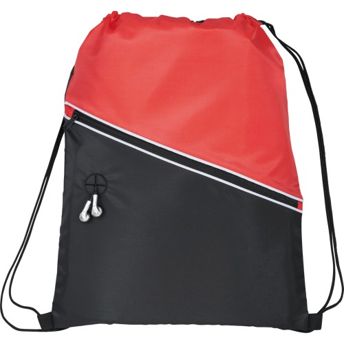 Custom Railway Polyester Drawstring Cinch Backpacks