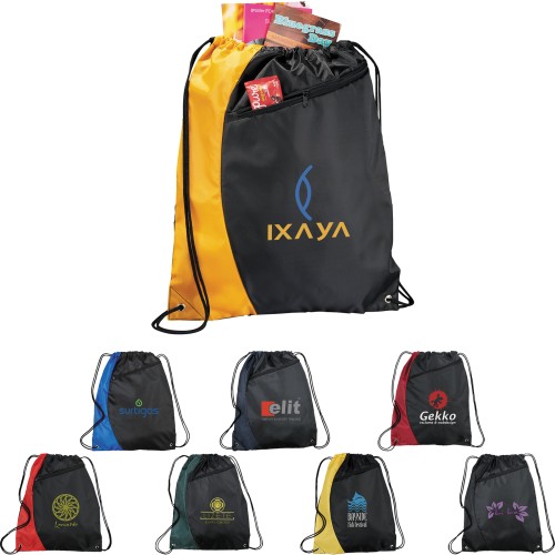 Custom Sonar Polyester Drawstring Cinch Backpacks